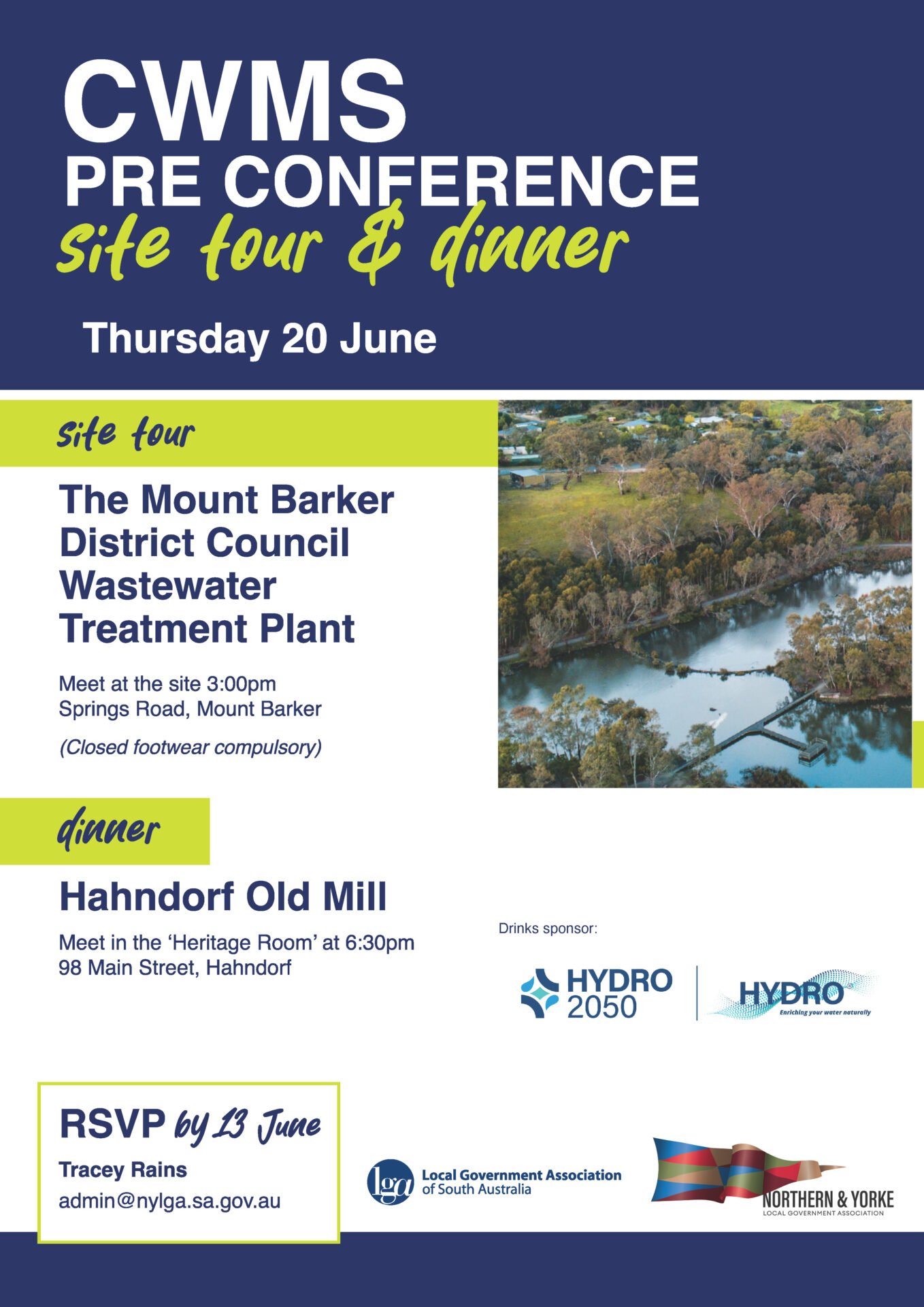 CWMS Pre Conference - Site Tour - Mt Barker District Council Waste Water Treatment Plant - 3pm ...